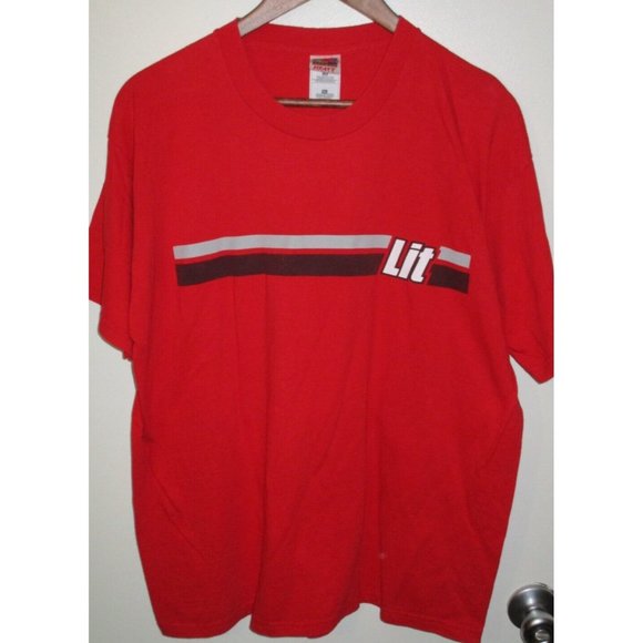 Fruit of the Loom | Shirts | Vtg Lit Band Spell Out Graphic Mens Red ...